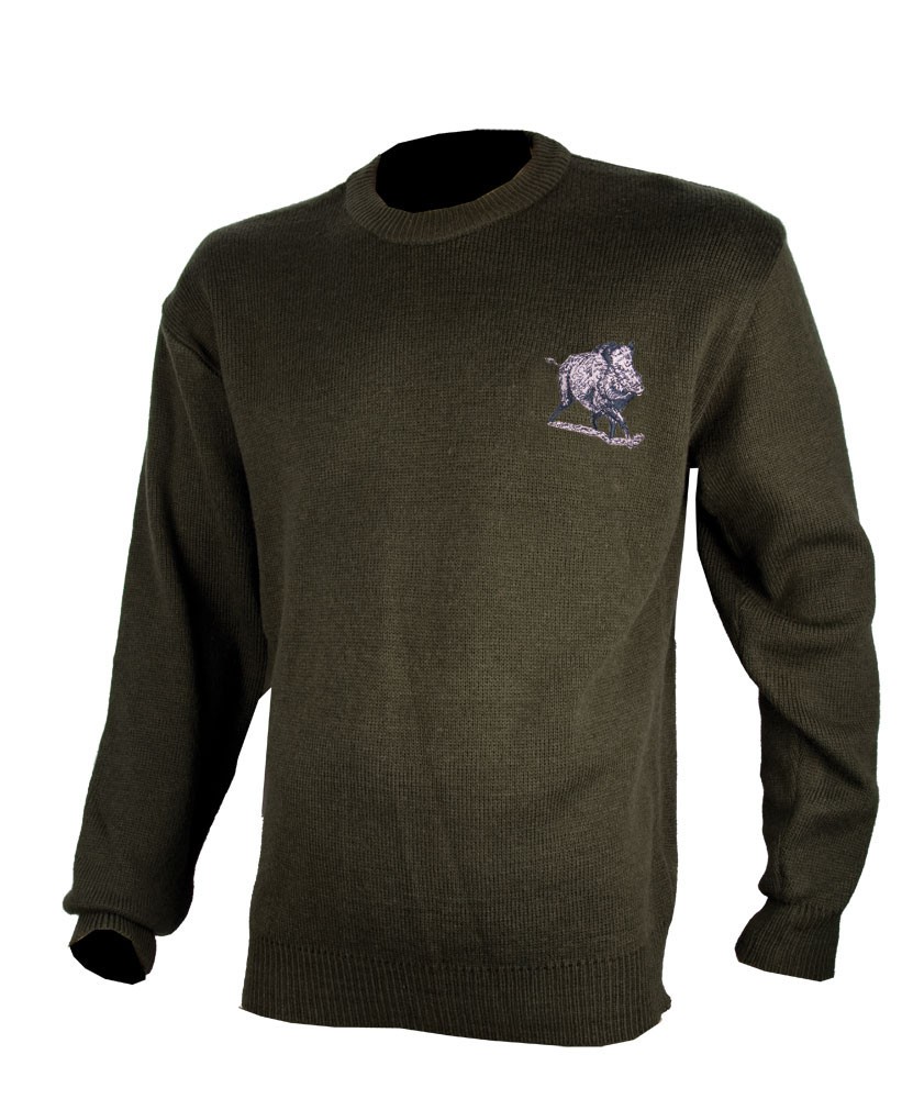 Pull de chasse col rond Sanglier Somlys 157 - Pulls de chasse - Sweat ...