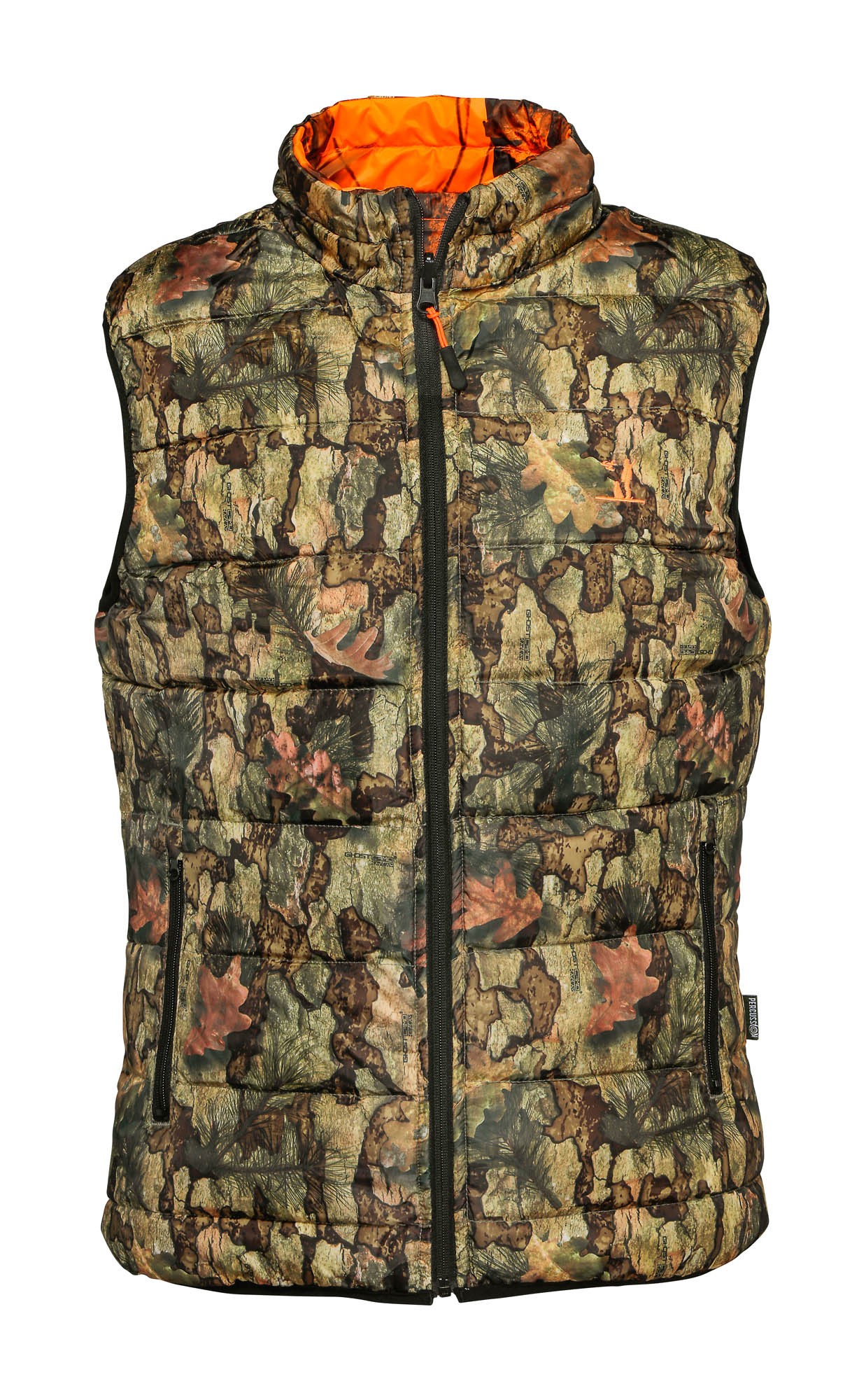Gilet ouatiné réversible Percussion Warm - Black & Blaze / Barkam ...