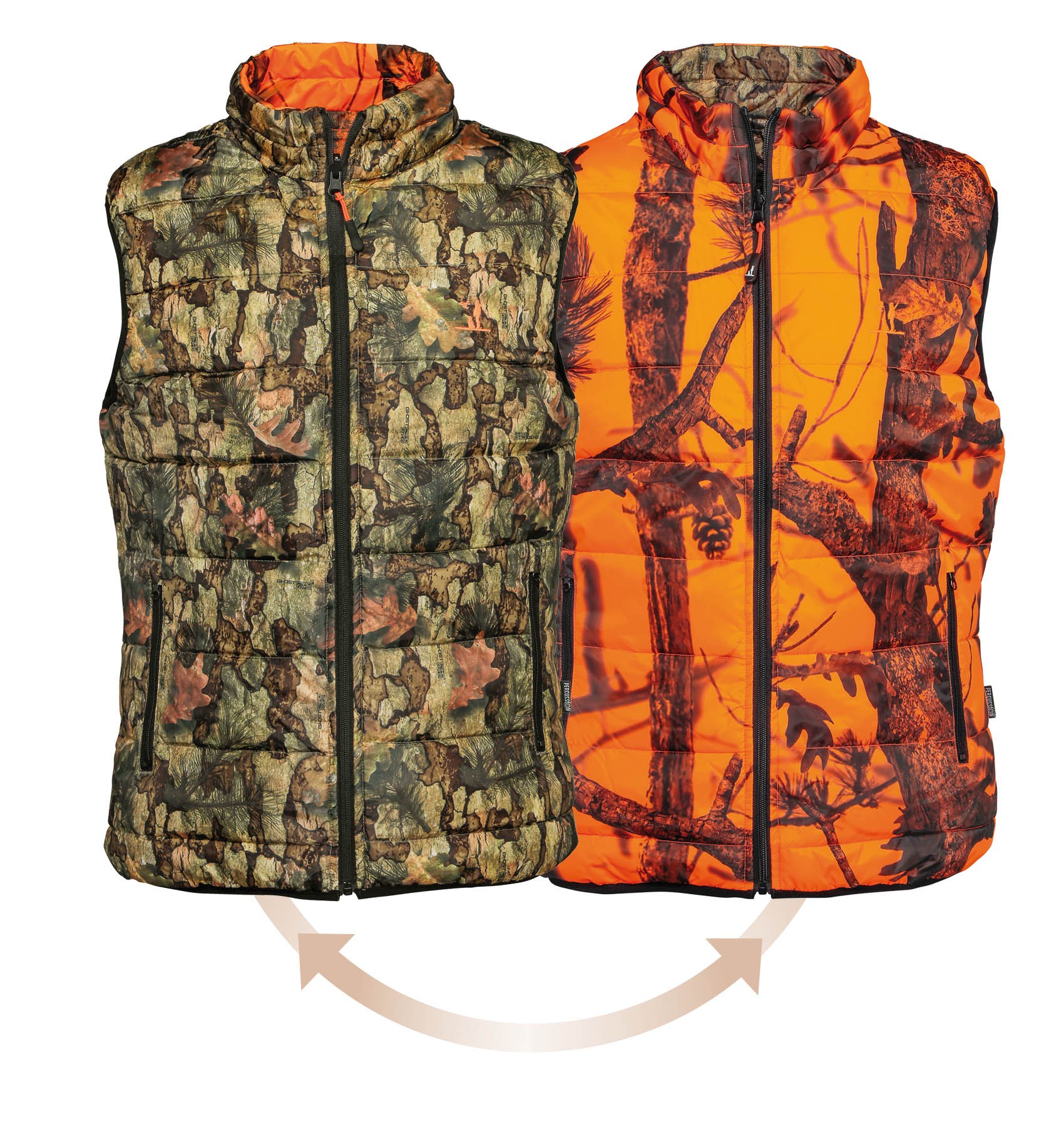 Gilet ouatiné réversible Percussion Warm - Black & Blaze / Barkam ...