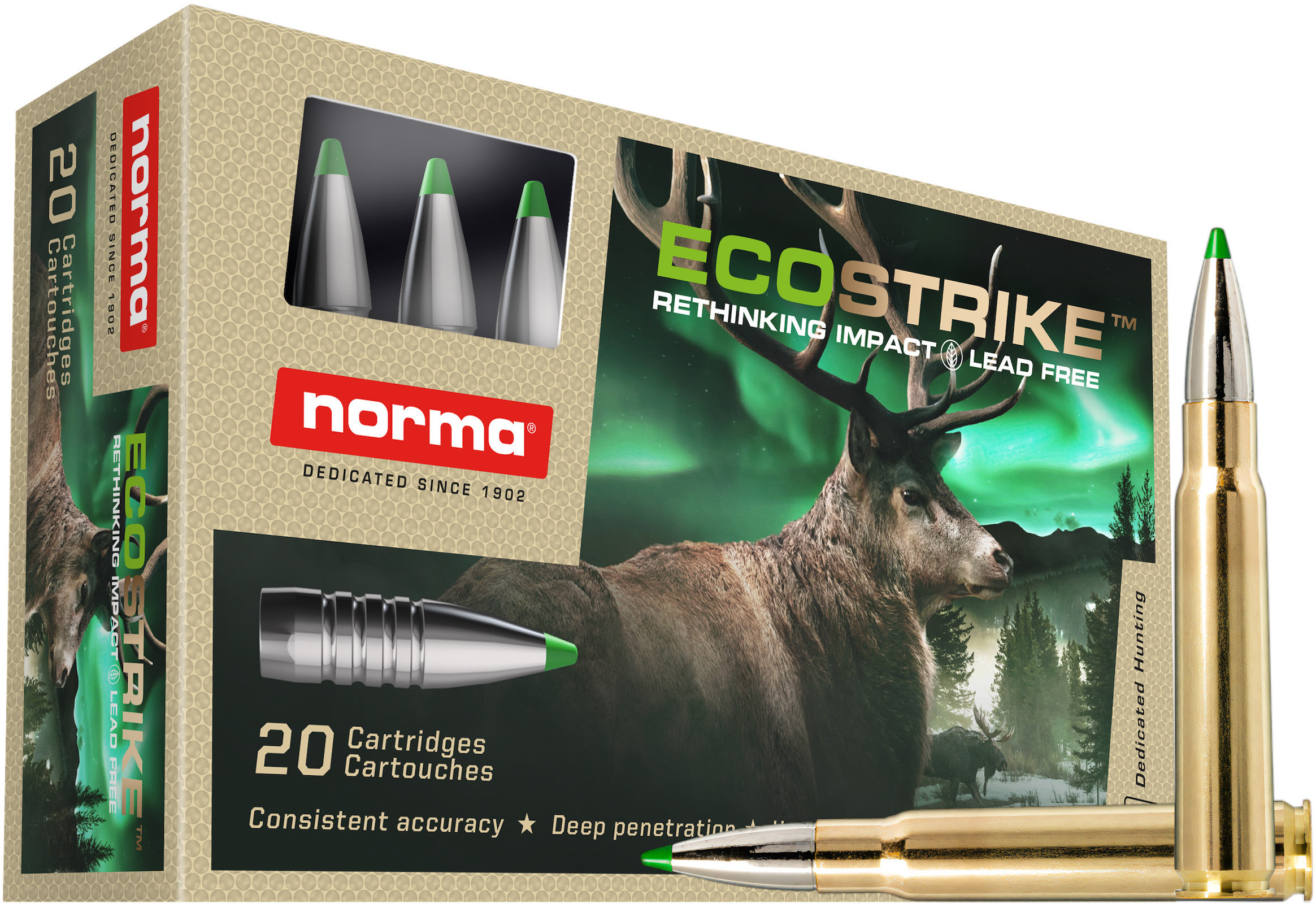 Cartouche Norma 30-06 Sprg Ecostrike 10,7 g / 165 gr - Haute Précision | Made in Chasse