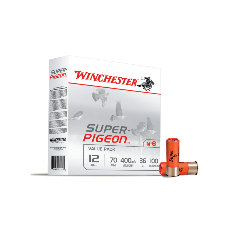 Pack 100 cart. Winchester Super-Pigeon / Cal. 12 - 36 g - Cartouches ...