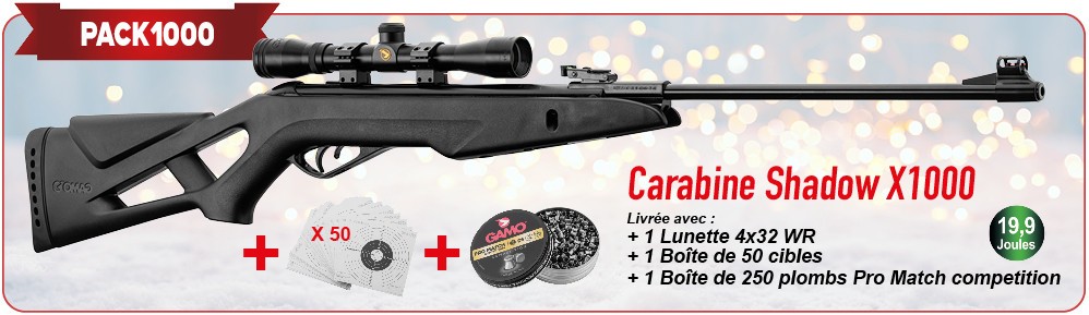 Pack Noël Gamo Shadow X 1000 - Cal. 4,5 mm - Packs Gamo | Made in Chasse