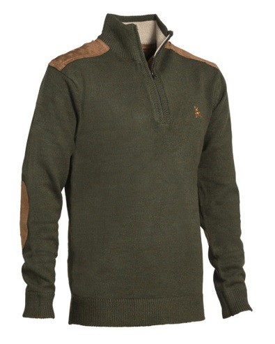 Pull de chasse Ligne Verney-Carron Fox zippé - Kaki - Pulls de chasse ...